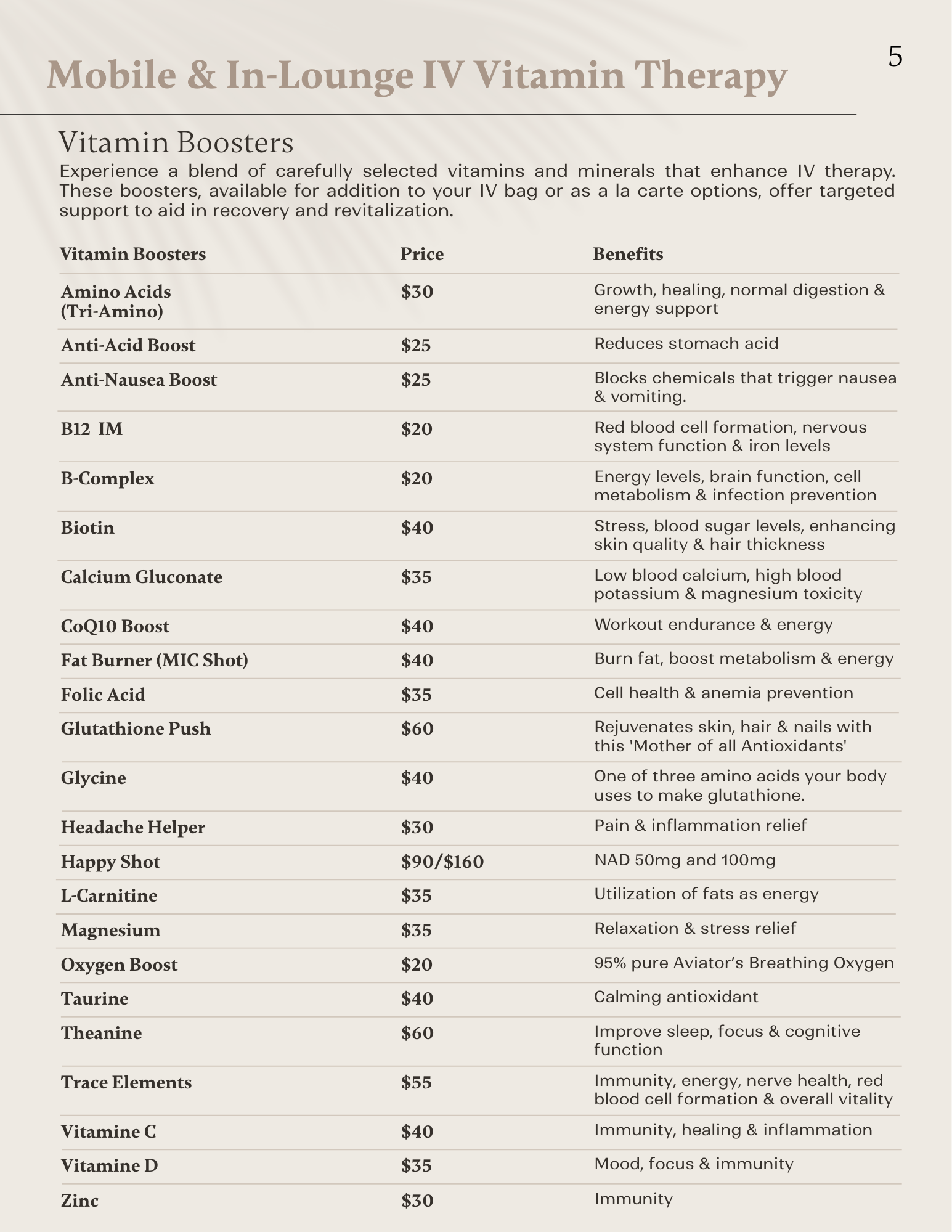 Treatment Menu | IV Elements